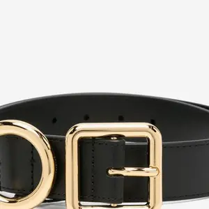 Jacquemus Gold-tone Ring Buckled Belt - Black