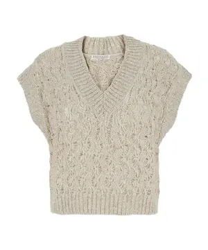 Brunello Cucinelli V-neck Cable Knit Vest - No