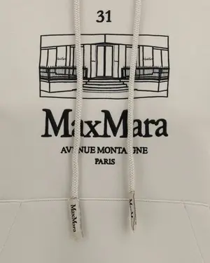 Max Mara Andrea Logo Embroidered Drawstring Hoodie - Nude