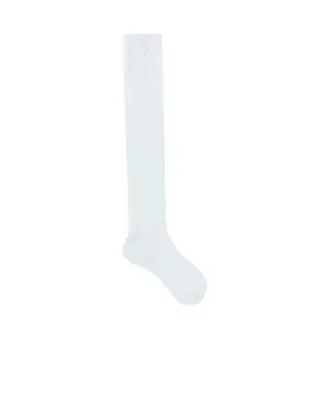 Valentino Garavani Long Socks With Piercing Detail - White