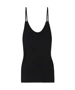 Khaite Fine-ribbed Scoop Neck Tank Top - Black