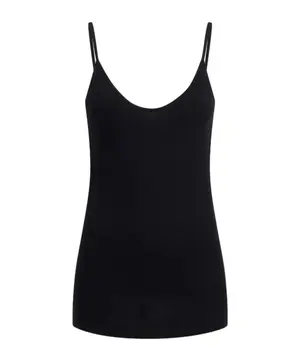 Khaite Fine-ribbed Scoop Neck Tank Top - Black