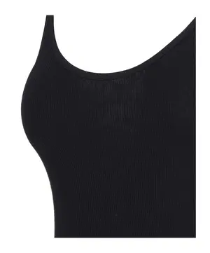 Khaite Fine-ribbed Scoop Neck Tank Top - Black