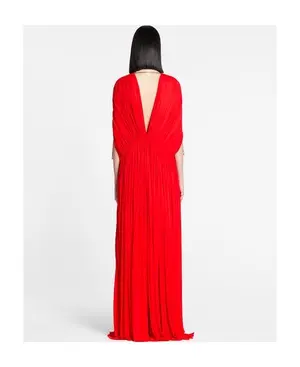 LANVIN V-neck Maxi Dress With Arpège Bead Detail