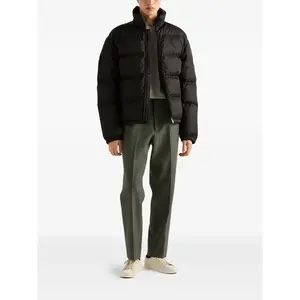 Prada Quilted High Neck Zip-up Jacket - Black