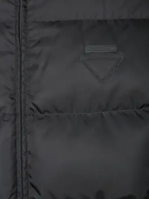 Prada Quilted High Neck Zip-up Jacket - Black