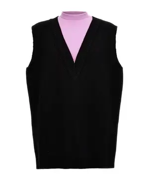 JIL SANDER Sleeveless Knit Vest - Black