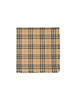 Burberry Checked Fringed Scarf