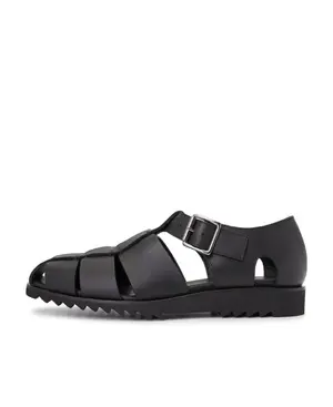 Paraboot Buckled-fastening Sandals With Woven Details - Black