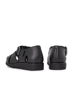 Paraboot Buckled-fastening Sandals With Woven Details - Black