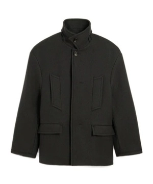 AMI Paris Oversized Gabardine Peacoat - Anthracite