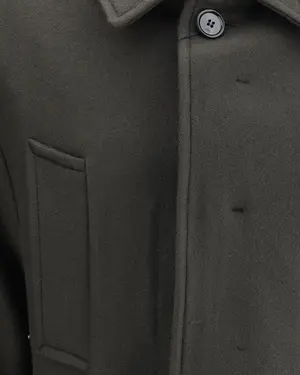 AMI Paris Oversized Gabardine Peacoat - Anthracite