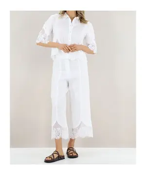 TWINSET Lace Cropped Trousers - No