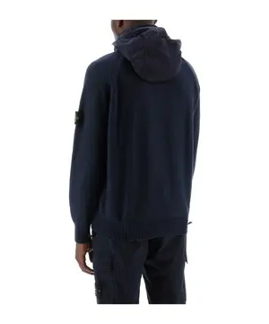 Stone Island Long-sleeved Zipper Cardigan With Hood