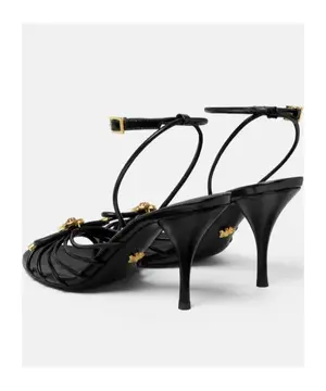 Versace Opera Bow Stiletto Sandals - Black