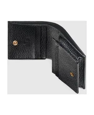 Gucci Logo Plaque Bifold Wallet - Black