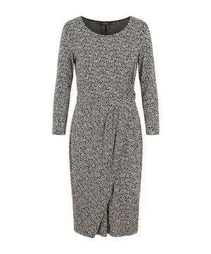 Max Mara Long-sleeve Floral Jacquard Midi Dress - Gray