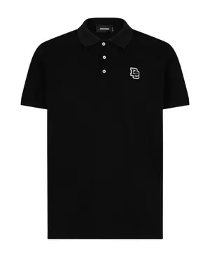 Dsquared2 D2 Logo Patch Polo Shirt - Black