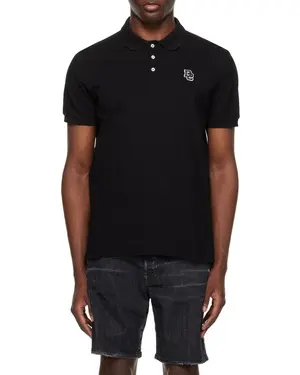 Dsquared2 D2 Logo Patch Polo Shirt - Black