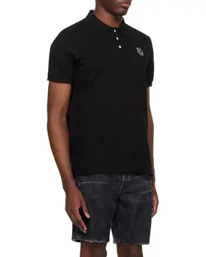 Dsquared2 D2 Logo Patch Polo Shirt - Black