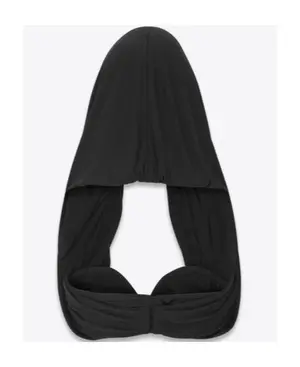 Saint Laurent Hooded Top In Shiny Jersey