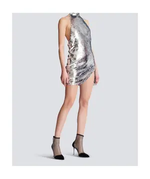 Balmain Sequinned Halterneck Dress