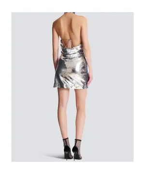 Balmain Sequinned Halterneck Dress
