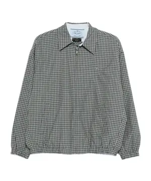 Prada Checked Poplin Jacket - Iron-gray