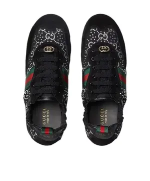 Gucci Gg Embellished Trainers - Black