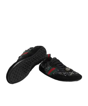 Gucci Gg Embellished Trainers - Black