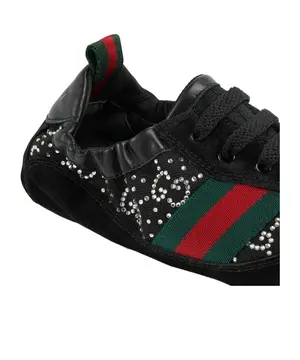 Gucci Gg Embellished Trainers - Black