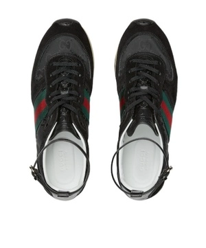 Gucci Re-motion Lace-up Sneakers With Detachable Ankle Strap - Black