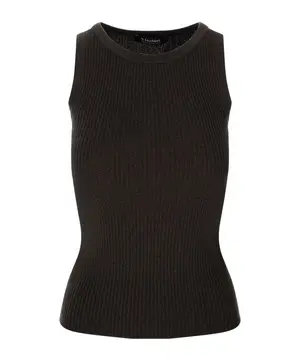 Max Mara Sleeveless Ribbed Knit Top