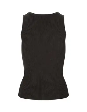 Max Mara Sleeveless Ribbed Knit Top