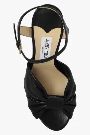 JIMMY CHOO Heloise Knotted Platform Sandals - Black