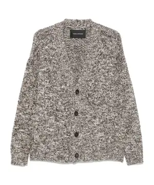 Tagliatore Relaxed Fit V-neck Buttoned Knitwear - Gray
