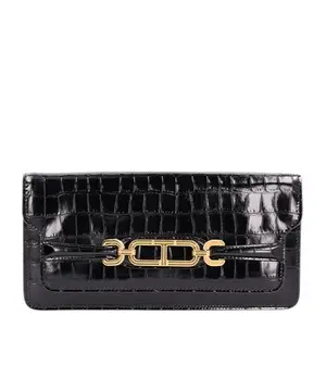 TOM FORD Whitney Crocodile-embossed Shoulder Bag - Black