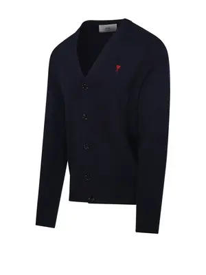AMI Paris De Coeur Wool Cardigan