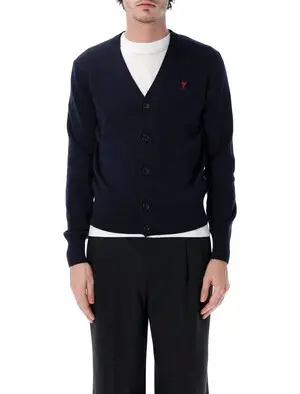 AMI Paris De Coeur Wool Cardigan