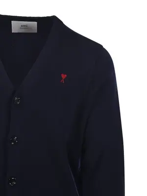 AMI Paris De Coeur Wool Cardigan