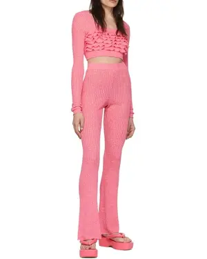 MSGM Rib Knit Logo Track Pants