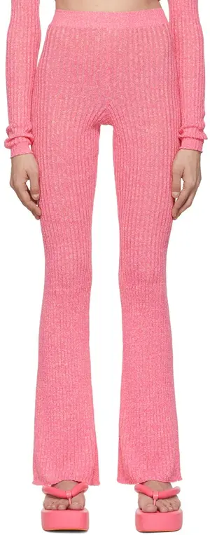 MSGM Rib Knit Logo Track Pants