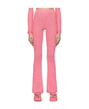 MSGM Rib Knit Logo Track Pants