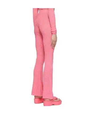 MSGM Rib Knit Logo Track Pants