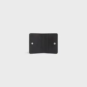 Celine Bi-fold Card Holder In Grained Calfskin