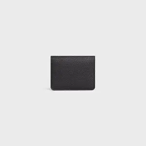 Celine Bi-fold Card Holder In Grained Calfskin