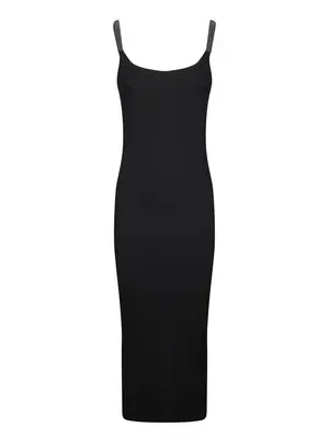 Brunello Cucinelli Embellished Sleeveless Midi Dress - Black