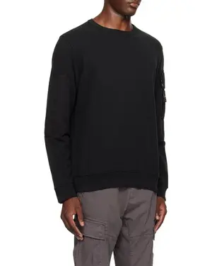 Stone Island Logo Patch Crewneck Sweatshirt - Black