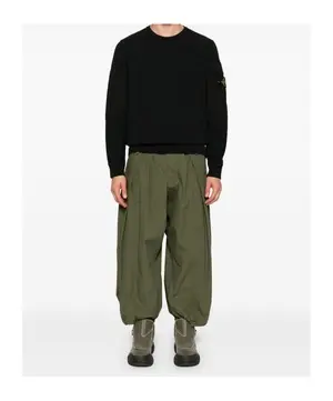 Stone Island Logo Patch Crewneck Sweatshirt - Black