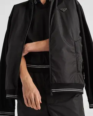 Prada Zip-up Coat With Enameled Triangle Logo